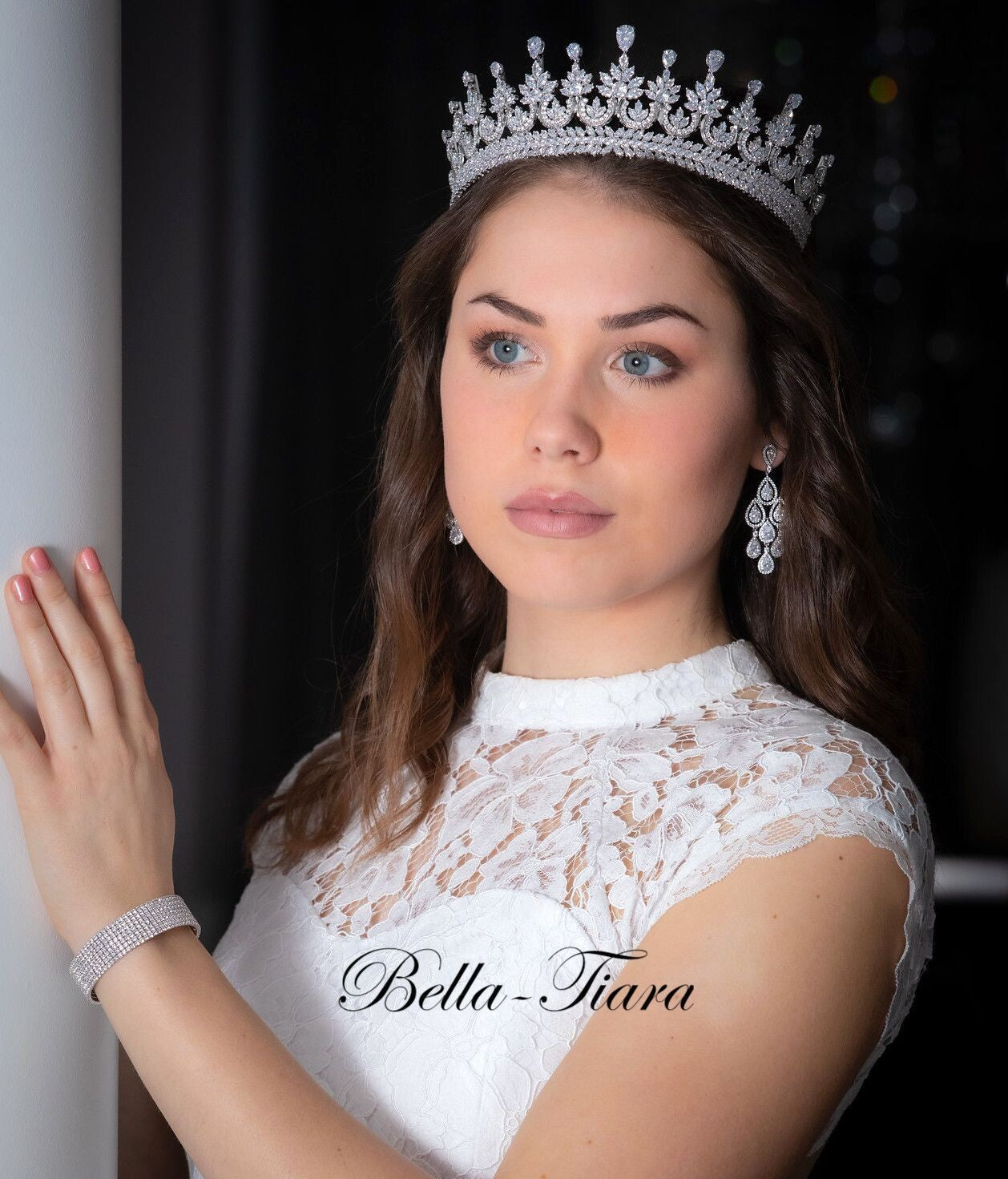 Majestic- Stunning Swarovski Crystal Gold Tiara Crown – Bella-Tiara