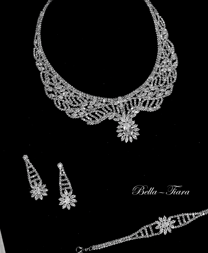 Giorgetta - Swarovski crystal wedding necklace set (free bracelet ...